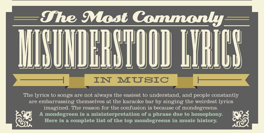 The Most Commonly Misunderstood Lyrics in Music [Infographic]