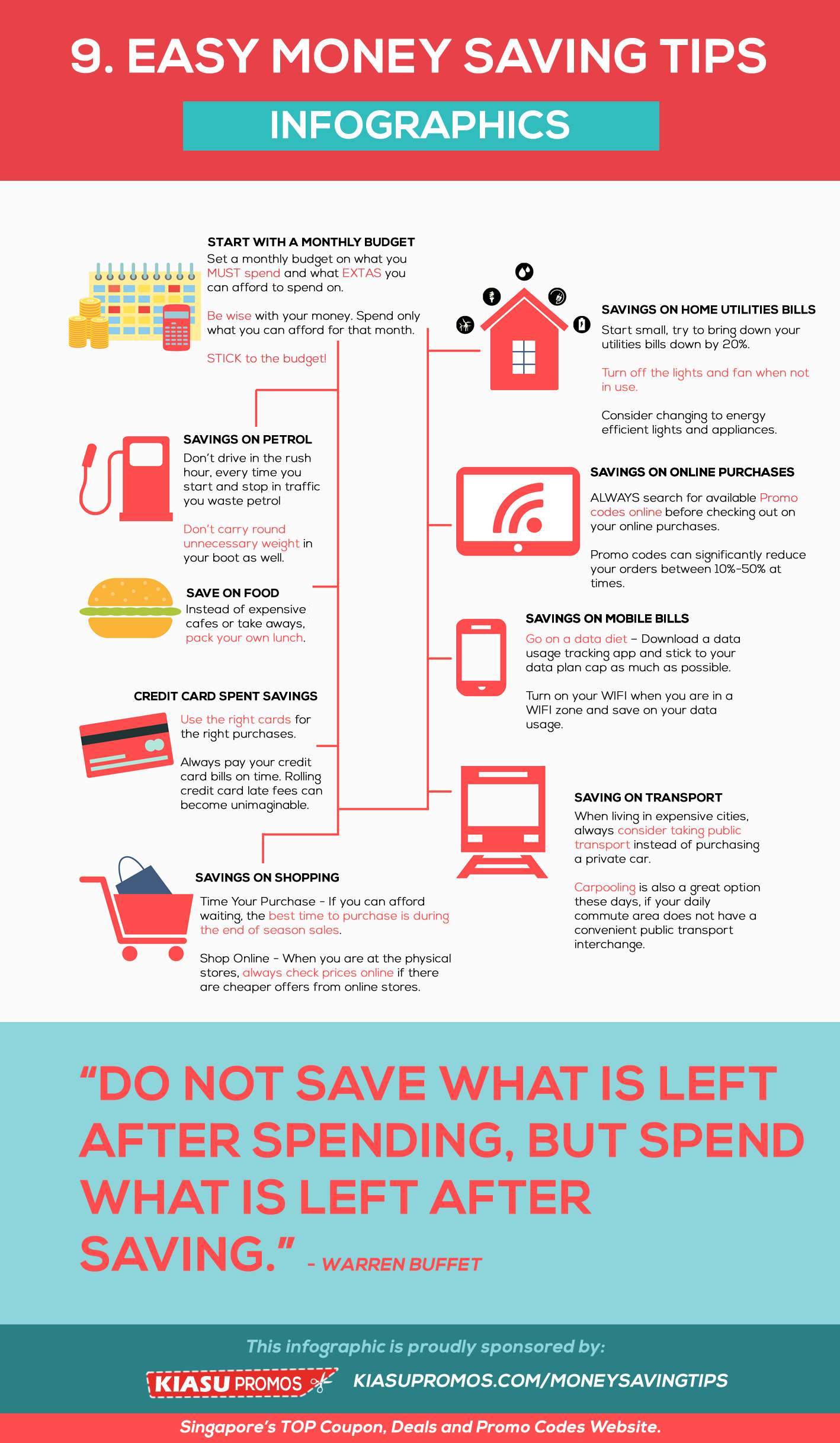 9 Easy Money Savings Tips Infographic 