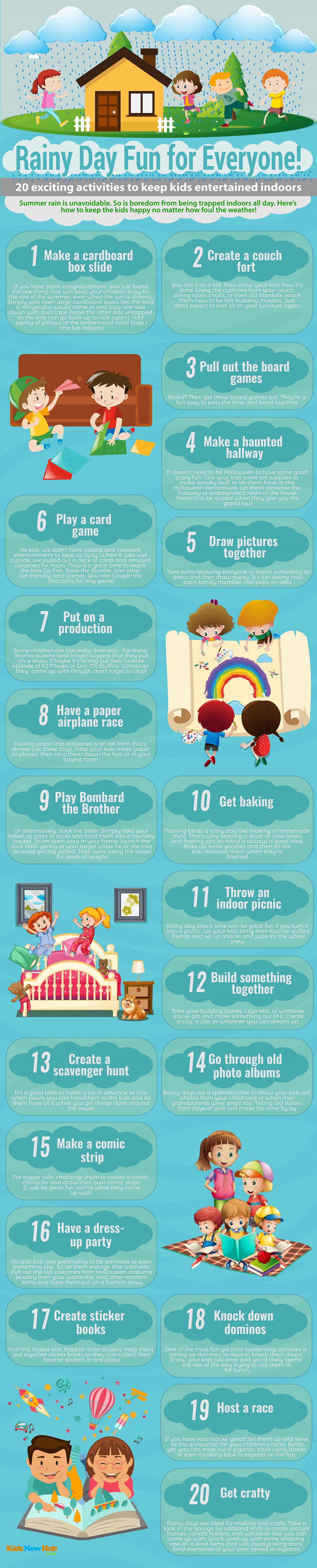 Rainy Day Fun 20 Exciting Activities For Your Kids Infographic 