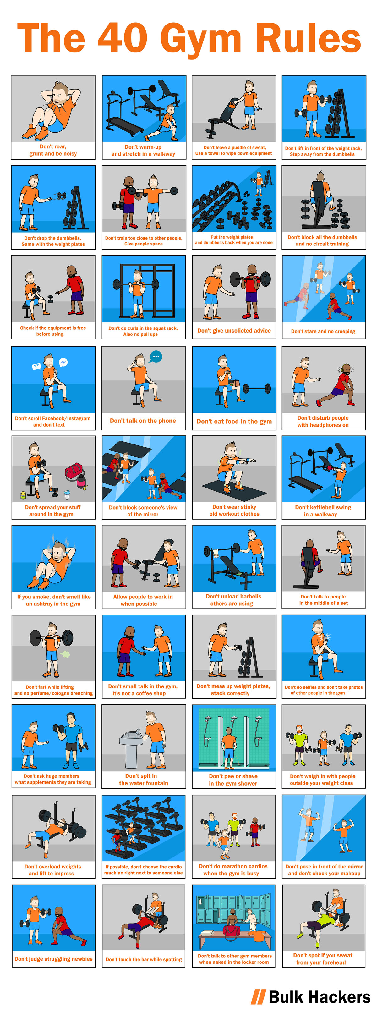 40 Gym Rules Infographic 
