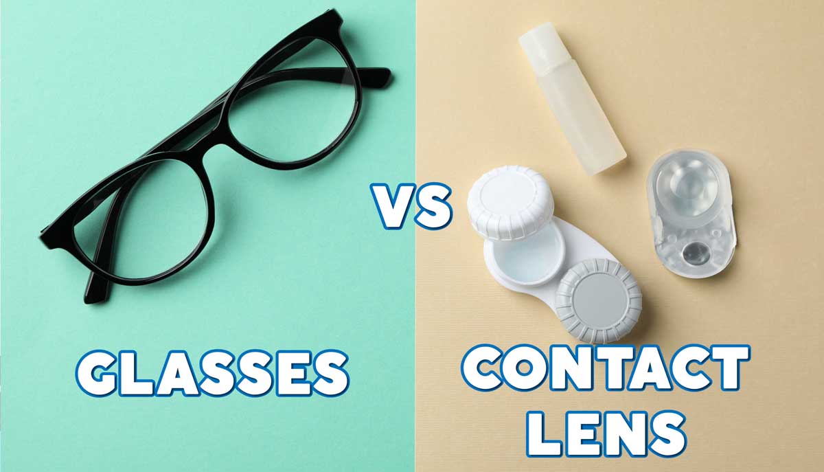 Comparing Contacts Vs Glasses Infographic 