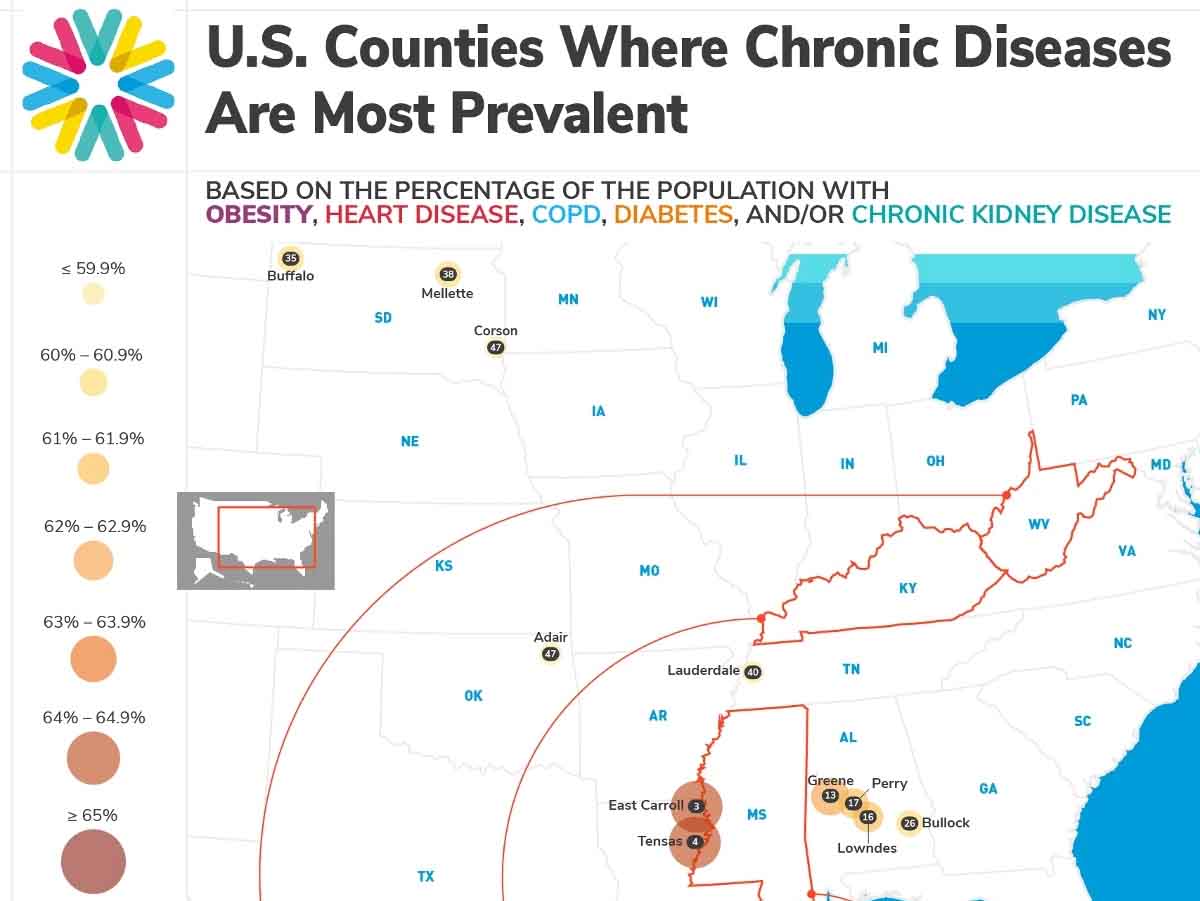 50 U.S. Counties Where Chronic Diseases Are Most Prevalent [Infographic]