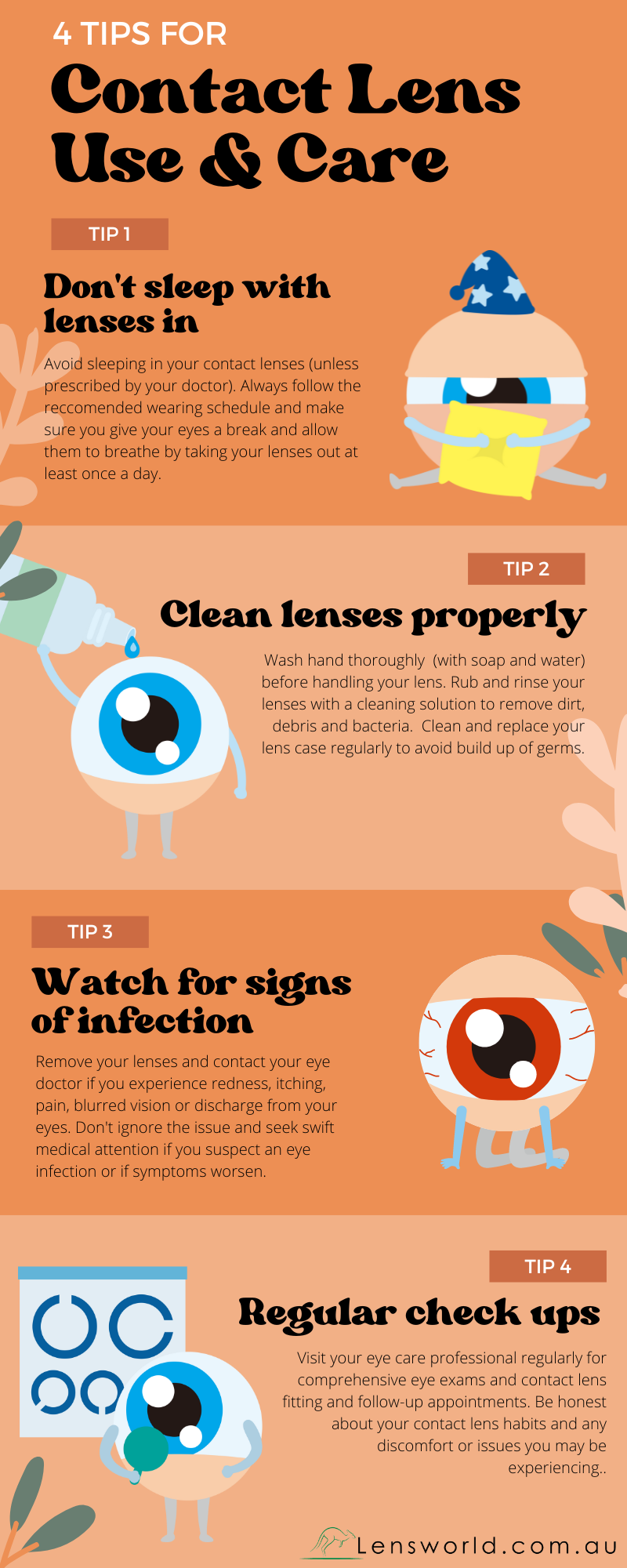 4 Tips For Contact Lens Wearers Infographic 